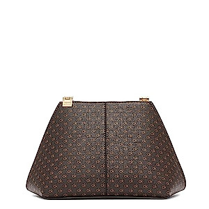 Calvin Klein Women's Granite Crossbody Bag – Vegan Leather, 2 Pockets, Brown/Khaki/Black, One Size