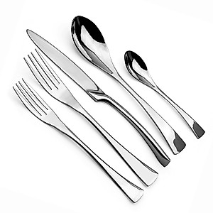 JANKNG 20-Piece 18/10 Stainless Steel Flatware Set, Service for 4