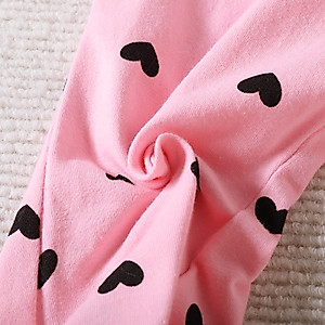 U·nikaka Toddler Baby Pants Leggings for Girl 5-Pack with Belt Heart Print Cotton in Grey White Blue Orange and Pink 18 Months