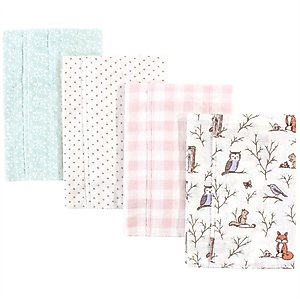 Hudson Baby Unisex Baby Cotton Flannel Burp Cloths, Enchanted Forest, One Size
