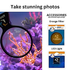 FL!PPER DeepSee Aquarium Magnifier Magnetic Viewer – Fish Tank Magnifying Glass – Magnetic Magnifying Glass Ideal for Photography – Flipper Fish Tank Accessories, 4"