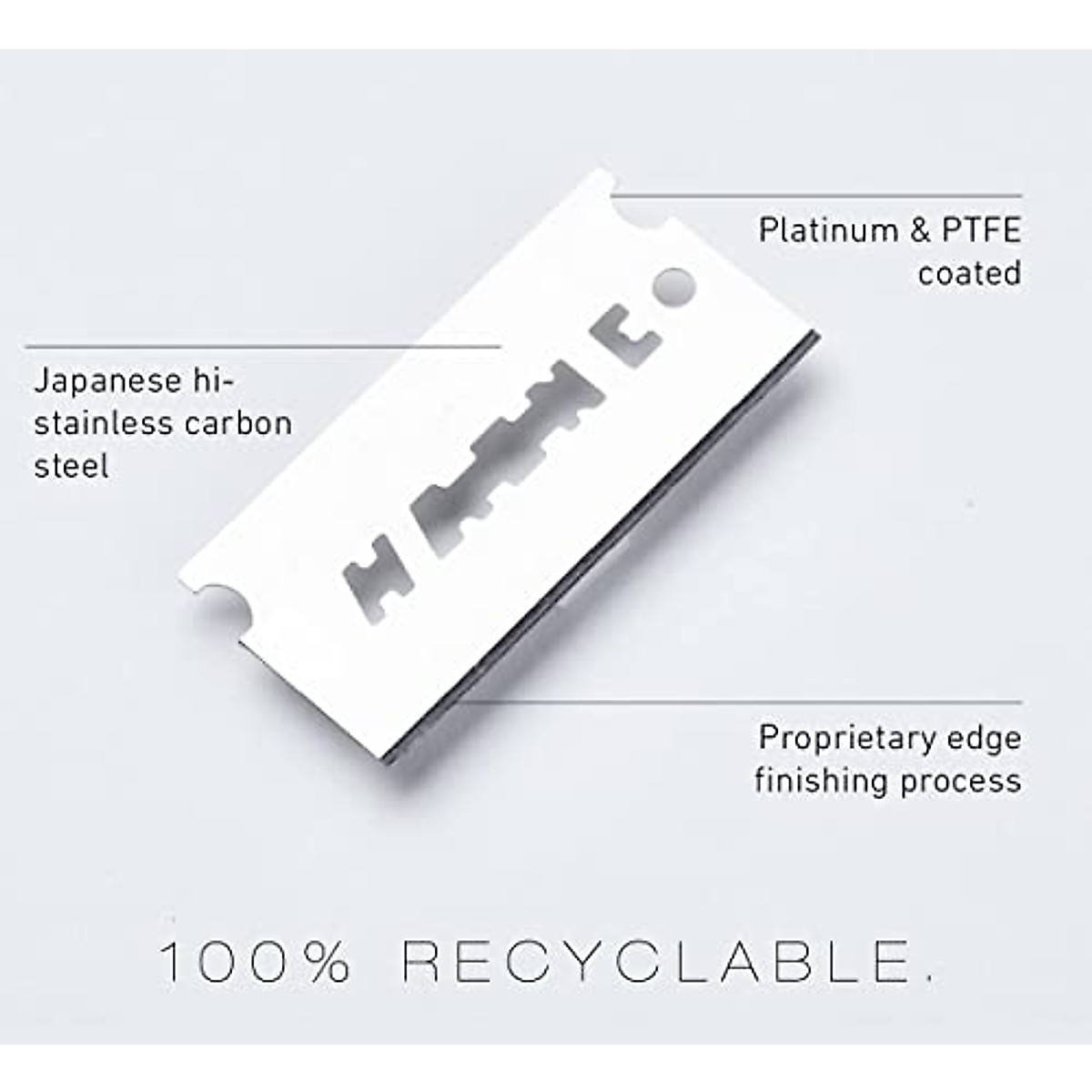 60 Feather FHS-10 Japanese Steel Razor Blades - Refill for OneBlade Core, Hybrid, & Genesis Razors - Single Blade Razor