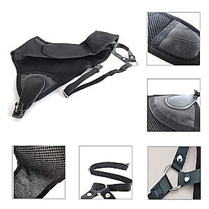 Archery Chest Guard, Upgraded Version Black Adjustable Simple Nylon Mesh PU Archery Chest Protector, Free Size Outdoor Sport Hunting Shooting Chest Protection Men Women Bow Arrow Chest Guard Tool