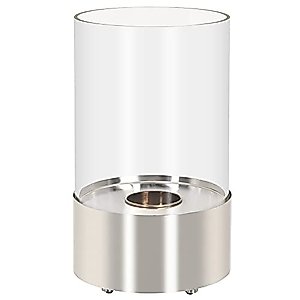HOMCOM Ethanol Fireplace, 9" Tabletop 0.1 Stainless Steel, 160 Sq. Ft., Burns up to 1 Hour, Silver
