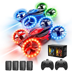 ARMEW Mini Drone for Kids,Beginners,Adults, 2Pack Battle Drone, Small RC Drone Quadcopter with LED Light, 2-In-1 Race and Fly Mode,Altitude Hold,3D Flip,4 Batteries Toy Gift for Boys Girls