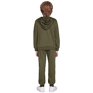 Boyoo Boys' 2 Piece Athletic Tracksuit Jogging Sets Outfit Sweatsuit Zip Up Hoodie and Active Pants for Kids 5-14 Years