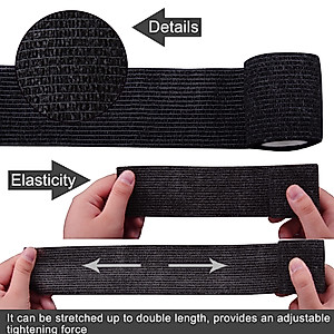 BQTQ 108 Rolls Self Adhesive Bandage Wrap 2 Inch Black Self Stick Bandage Athletic Wrap Tape Self Adherent Wrap Stretch Bandages Wraps Tape for Wrist Ankle Swelling Sprains (Black)