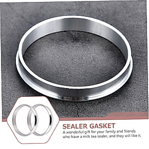 CRAFTHROU 2pcs Coffee Makers Sealing Ring Silver Cup Seal Replacement Aluminum Sealing Machine Ring Cup Sealer Machine Parts