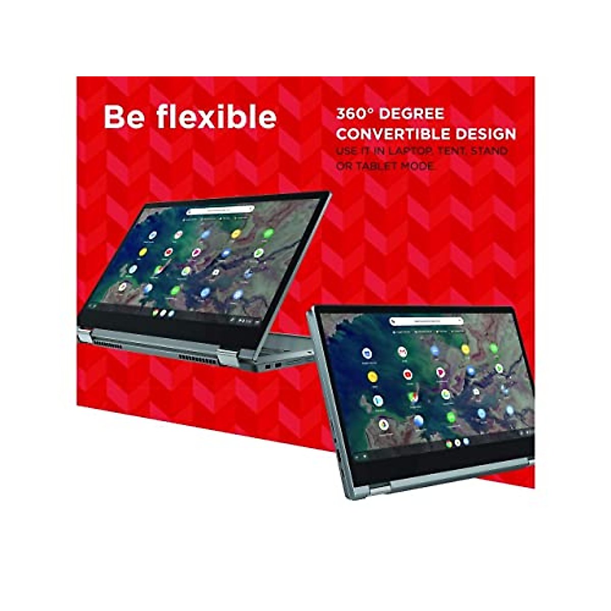Lenovo Chromebook Flex 5 13" FHD IPS Touchscreen 2-in-1 Laptop, Intel Core i3-10110U, 4GB DDR4, 64GB eMMC, MicroSD Card Reader, Webcam, WiFi,BT, Backlit Keyboard, Chrome OS/ GCube 64GB Micro SD Card