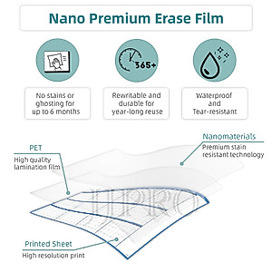 Large Dry Erase Wall Calendar - 52"x36" - Blank Undated Yearly Calendar - Whiteboard Premium Laminated Planner - Reusable Laminated Office Jumbo 12 Months Calendar