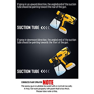 Cordless Paint Sprayer for DeWo1t 20V Max Battery (Battery NOT Included),No Battery HVLP Spray Paint Gun Yellow