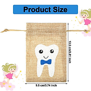 Tooth Fairy Bag Pouch for Boys and Girls to Place Under Pillow Milk Teeth Container Box for Toothfairy Tooth Holder Keepsake Gift for Kids Children Baby Shower Birthday (Blue Style)