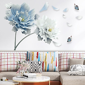 DERUN TRADING DIY WALL DECORATION(Home Personalized Design) Flowers Peel and Removable Adhesive Sticker