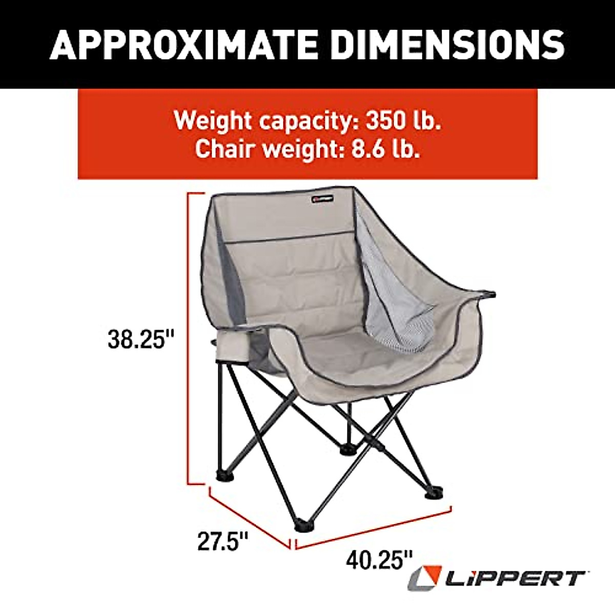 Lippert Double-Wide Padded Camping Chair with Carry Bag (2021000207)