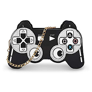USTYLE Gamepad Shaped Crossbody Bag, Fashionable Novel Unique Girl Women Shoulder Bag with Chain Strap (black)