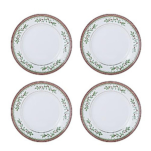 Mikasa Holiday Traditions Dinnerware Set with Mugs (16 Piece), Green, White
