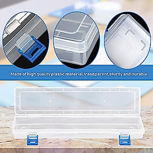 Fireboomoon 3 Pack Translucent Plastic Paint Brush Holder, Long Paint Brushes Watercolor Pens Pencils Drawing Tools Storage Box Container Case(13" x 2.8" x 1.4")