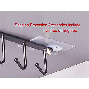 2pcs Mug Hooks Mug Holder Under Cabinet,BAIEUEJO Coffee Cups Holder Hanger no Drilling,Kitchen Utensil Hooks,Storage Hooks ​for Cups/Kitchen Utensils/Ties Belts/Scarf/Keys Storage (White)