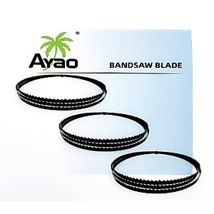 AYAO Pack of 3 Bandsaw Blades 62 Inch X 1/4 Inch X 14TPI for Ryobi, Powertec, Skil, Craftsman 9" Band Saws