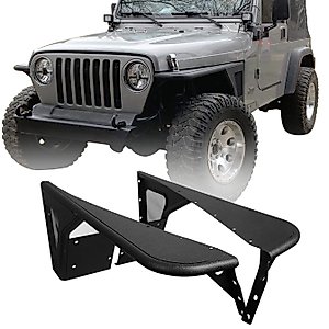 Hooke Road Wrangler TJ Front Flat Fender Flares Steel Armor Wheel Cover Guards for 1997-2006 Jeep Wrangler TJ & Unlimited (2PCS)