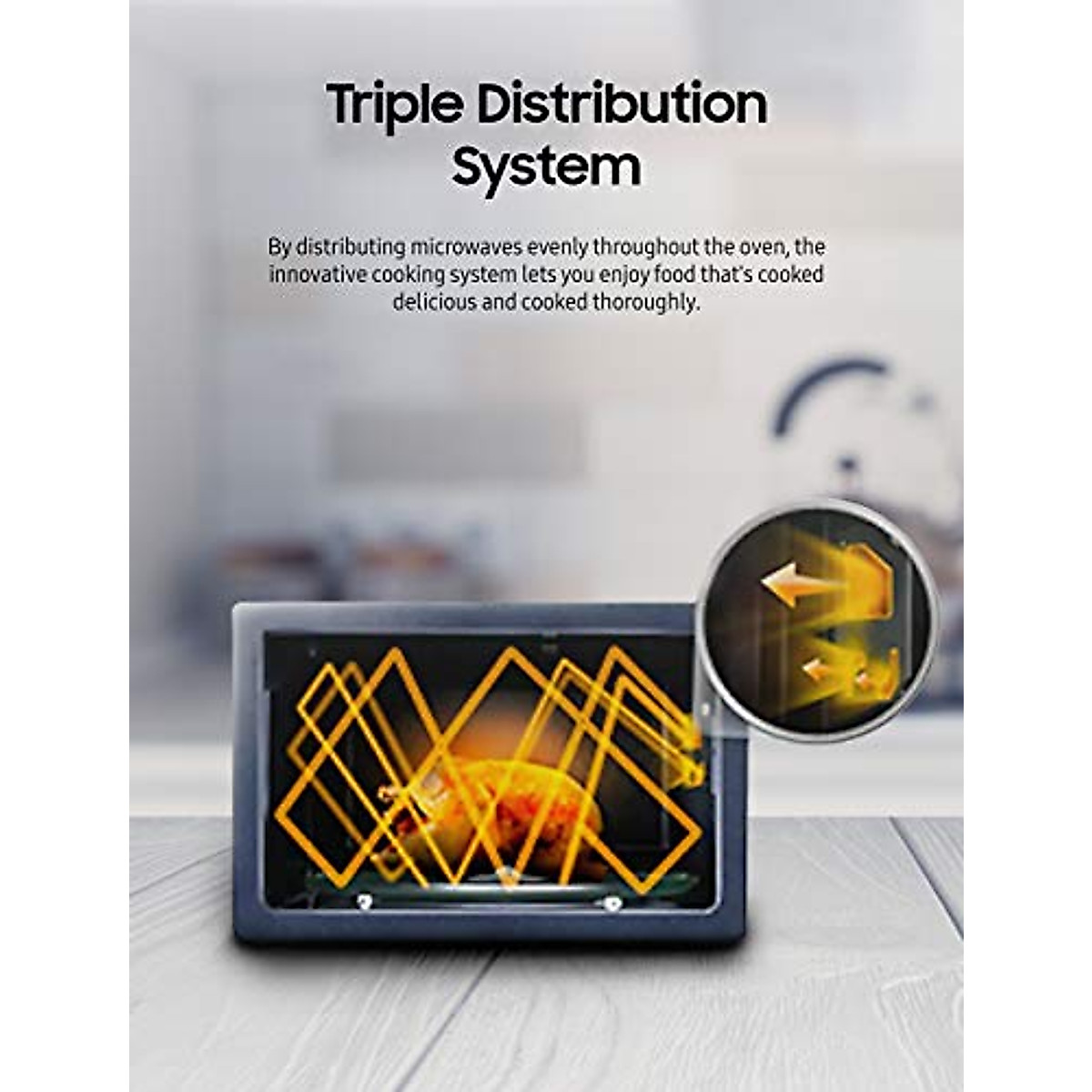 SAMSUNG 1.1 Cu Ft Countertop Microwave Oven w/ Grilling Element, Ceramic Enamel Interior, Auto Cook Options, 1000 Watt, MG11H2020CT/AA, Stainless Steel, Black w/ Mirror Finish