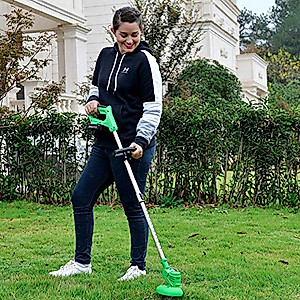 Weed Wacker Cordless Electric Brush Cutter 52 Inch Grass Trimmer Stingless Lightweight Grass Weedeater Battery Powered 8 Blades,2 Batteries, 1 Charger Used for Dense Weeds and Garden Yard Trimming