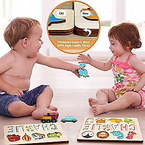 Name Puzzle for Kids Personalized, Custom Wooden Name Puzzle for Toddlers, Educational Baby Name Puzzle Toys, Personalized Name Puzzles for Baby Boy Girl, Customized Puzzles for First Birthday Gifts