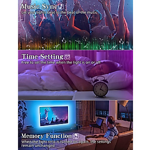 Daymeet LED TV Backlights, 9.8 ft USB Powered LED Lights for TV 32-60 inch RGB Color Changing LED Strip Lights TV Monitor Behind Lighting with Remote Music Sync Bluetooth APP Control