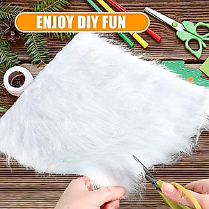 Qi propitious 4 Pieces 10 x 10 Inch Faux Fox Fur, Fluffy Fabric Squares Bulk, Shaggy Fur Patches Fake Fur for Crafts, Sewing Costume, Chair Cover, Seat Cushion