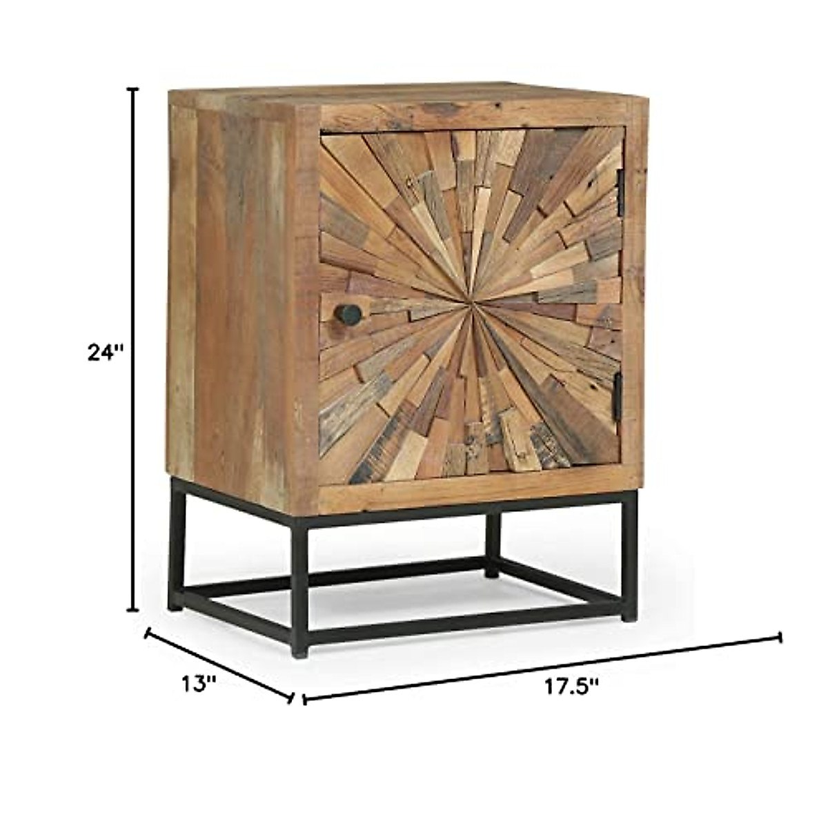 Christopher Knight Home Gatsby Boho Wooden Night Stand, Natural, Black