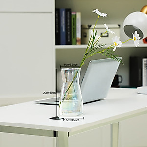 8" Tall Iridescent Glass Vase - For Flowers, Centerpieces, Home Decor