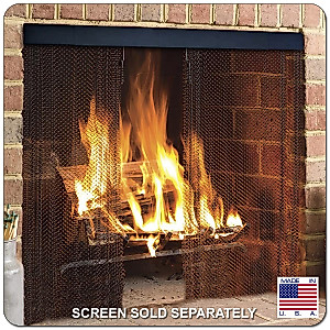 Midwest Hearth Adjustable Rod and Valance Kit for Fireplace Spark Screens (Antique Bronze) Made in USA