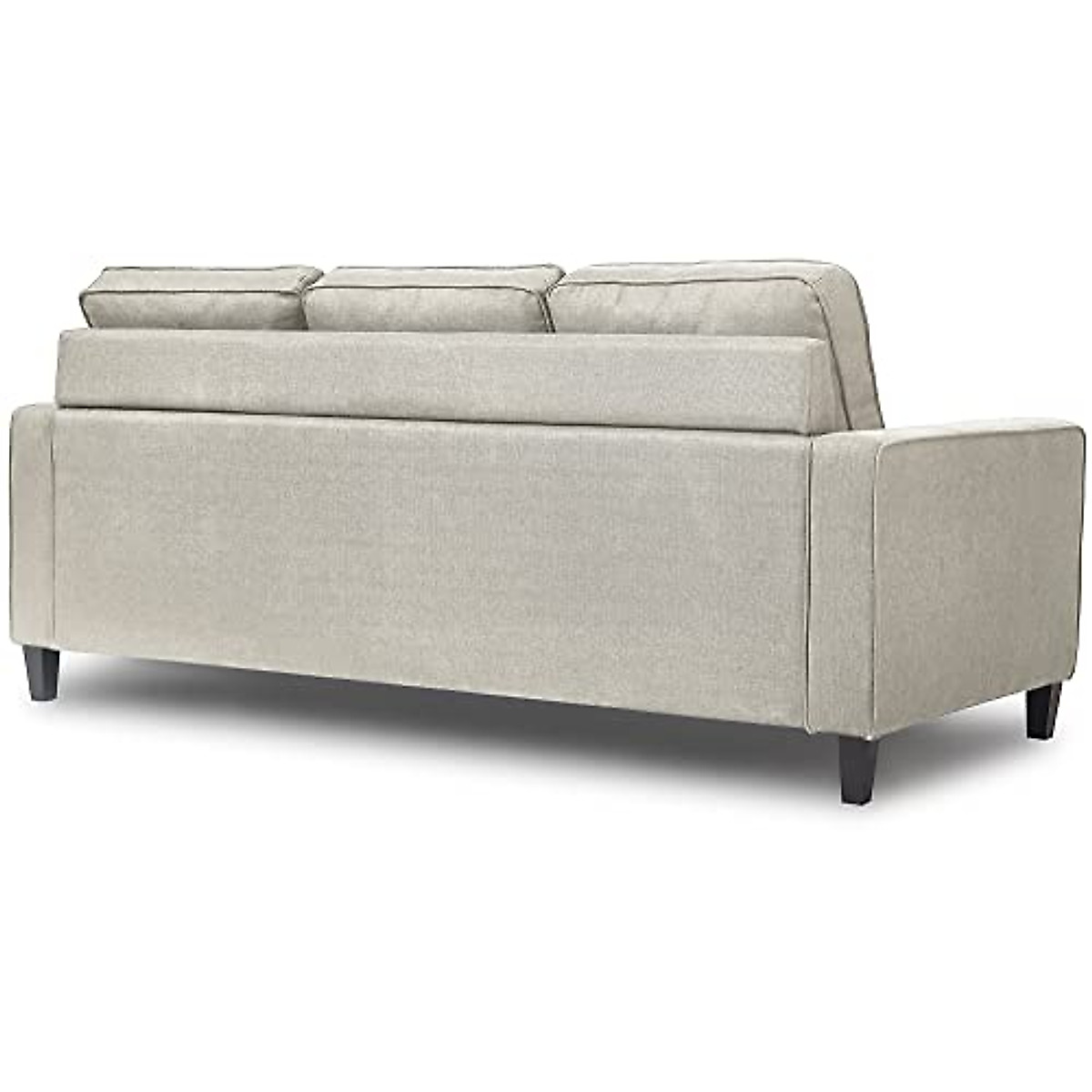 Serta Harmon Reversible Sectional Sofa, Modern L-Shaped Couch for Small Spaces, Soft Fabric Upholstery, Square Arm, Light Gray