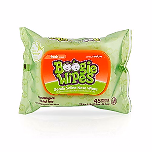 Baby Saline Wipes by Boogie for Face, Hand, Body & Nose, FSA/HSA Eligible, Made with Vitamin E, Aloe, Chamomile and Natural Saline, Fresh Scent, 45 Count