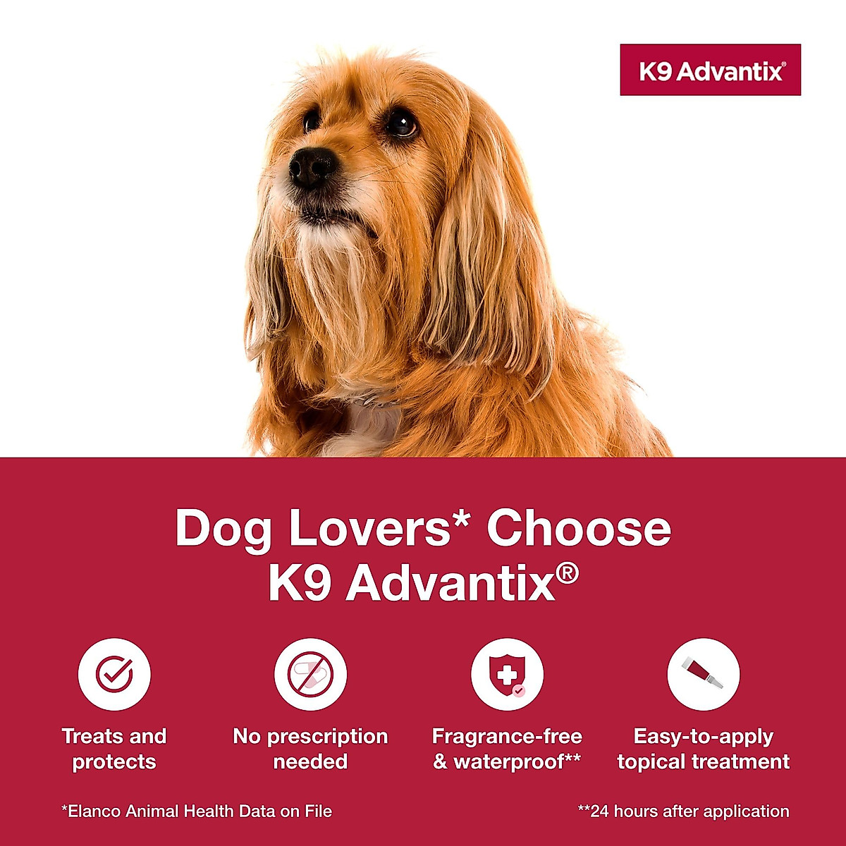 K9 Advantix Flea, Tick & Mosquito Prevention for Dogs 11-20 lbs. | Flea Drops for Medium Dogs | Apply Monthly | 2 Treatments