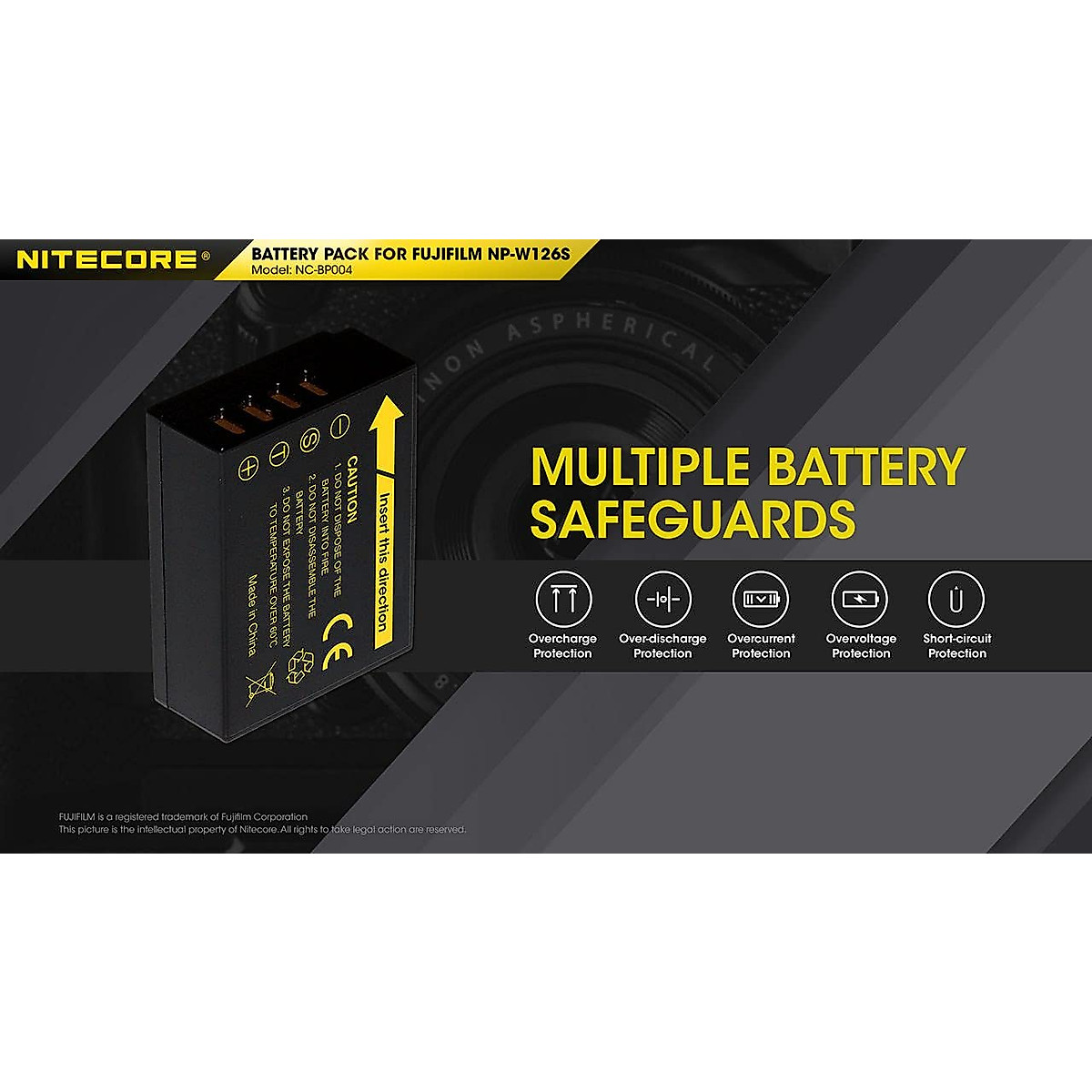 Nitecore FX1 2-Slot Digital Charger and NC-BP004 Battery Bundle Compatible with Fujifilm NP-W126 and NP-W126S Batteries
