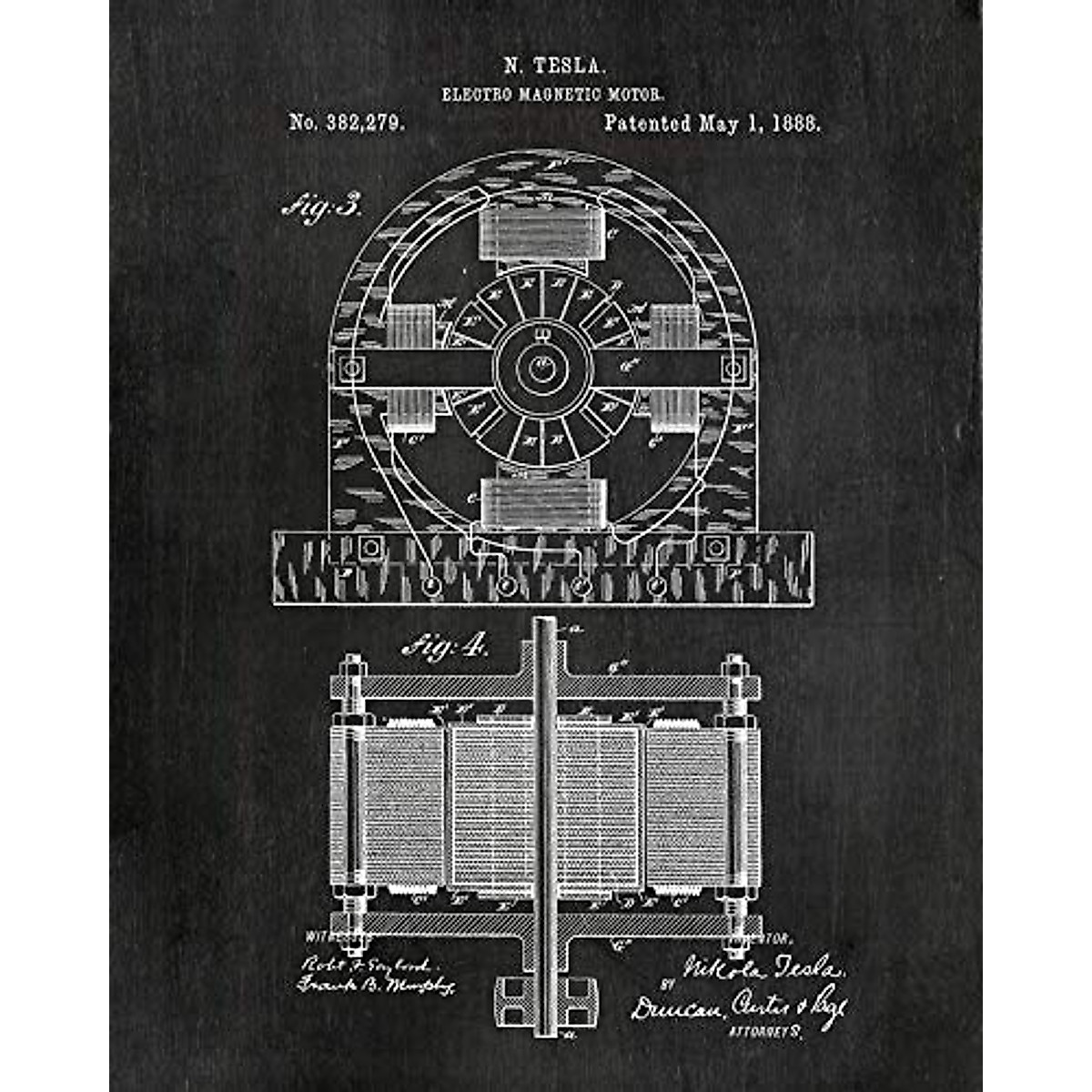 Nikola Tesla Gifts for Engineers - Steampunk Wall Decor SIX (8"x10") UNFRAMED Wall Art Patent Prints - Industrial Artwork Home Decor - Electrical, Coil, Nerd, Geek, Science, Physics Decorations