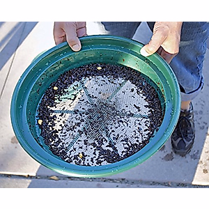 SE 13 1/4 Inch Stackable Classifier Gold Prospecting Pan - 1/8 Inch Stainless Steel Mesh Sifting Pan, Green