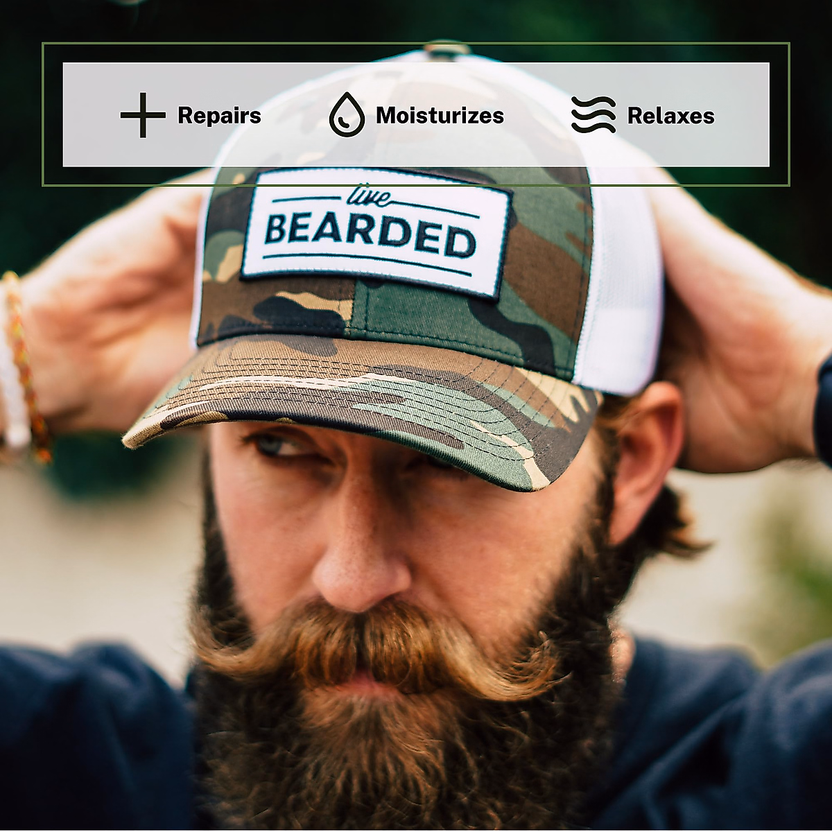 Live Bearded Beard Oil, 1 fl oz - Premium All-Natural Jojoba - Made in the USA - Hair and Skin Care for Men with Dry, Flaky Patches | Canyon Scent - Juniper, Cypress, Fir Needle