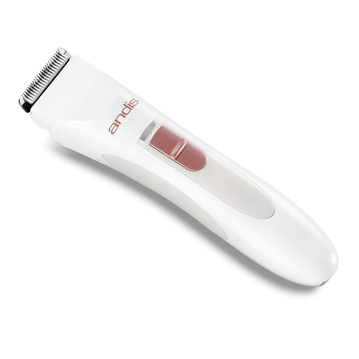 Andis 24630 Women's Personal Electric Trimmer - Detachable Stainless-Steel Blade - for Legs, Underarms Hair Removal - Rechargeable Cordless Slim Design - 6-Piece Kit, White