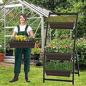 G TALECO GEAR Vertical Garden Planter, 4-Tier Vertical Raised Garden Bed, Vertical Elevated Planter for Indoor and Outdoor, Perfect for Vegetables Flowers