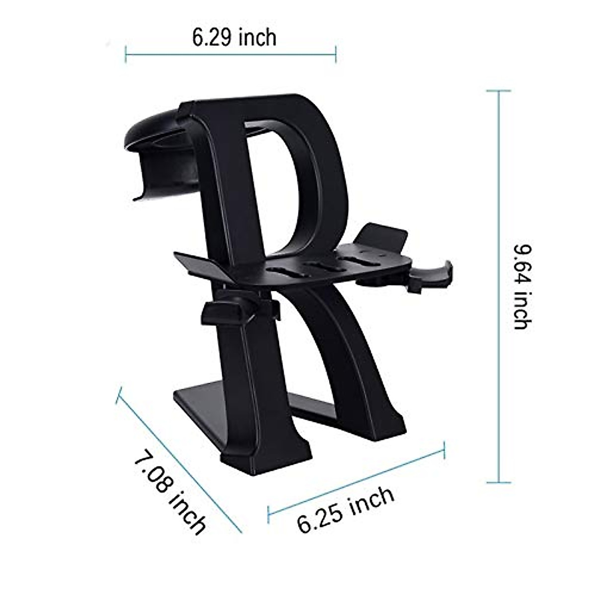 VR Headset Stand, Oculus Quest2/1 Storage Stand, VR Headset Stand for Oculus Rift S/HTC Vive/Valve Index, Virtual Reality Headset and Controller Stand, Black is Suitable for All VR headsets