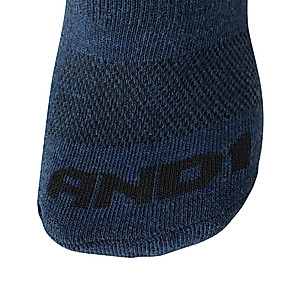 AND1 Men's Socks - Athletic Cushion Low Cut Socks (24 Pack), Size 6-12.5, Navy Assorted