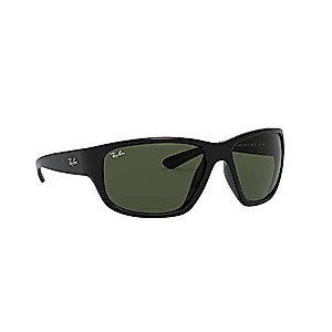Ray-Ban RB4300 Square Sunglasses, Black/G-15 Green, 63 mm