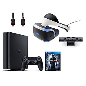 PlayStation VR Bundle 4 Items:VR Headset,Playstation Camera,PlayStation 4 Slim 500GB Console - Uncharted 4