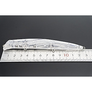 10PCS Unpainted Lure Blanks 13.73g 13cm with 7mm Free Fishing Eye Crankbait Simulation Blank Body Clear Hard Baits Trout Salmon Minnow Lure Popper Lures Topwater Freshwater 7mm 8055