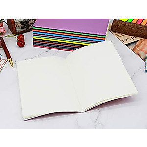 Zegrox A5 Colorful Blank Sketchbook Unruled Journal Pack Planner with Unlined Paper,Thick Blank Journal -60 Pages, 12 Pack (Blank)