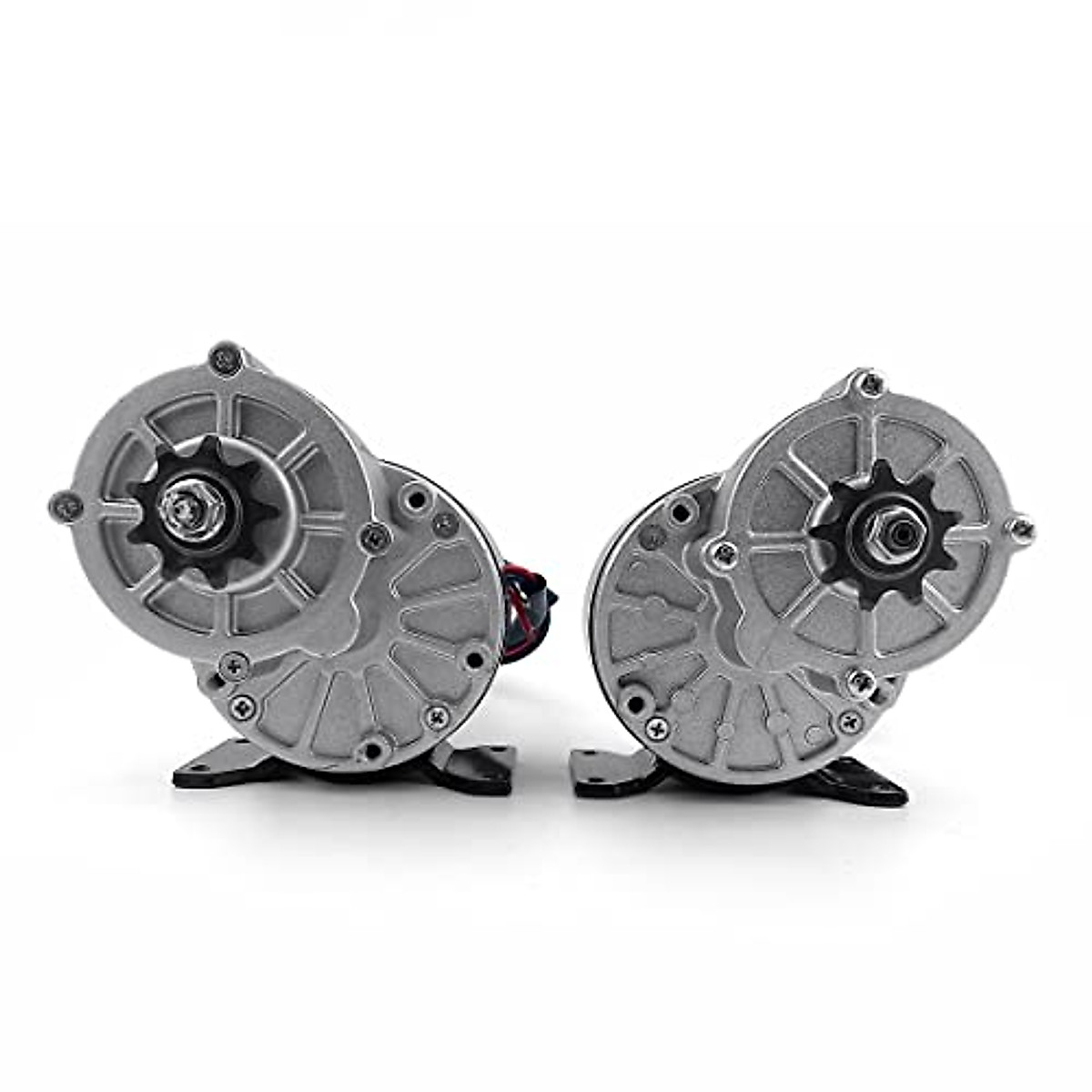 L-faster 10 Inch Off-Road Wheel Dual Drive 350W Geared Motor Chain Kit Reverse Switch for Electric Barrow Trolley Wagon Bike with Reverse (36V 350W Max 8kph)