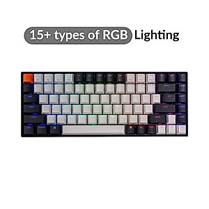 Keychron K2 75% Layout Hot-swappable Bluetooth Wireless/USB Wired Mechanical Keyboard with Gateron G Pro Brown Switch/Double-Shot Keycaps/RGB Backlit 84-Key Computer Keyboad for Mac Windows Version 2