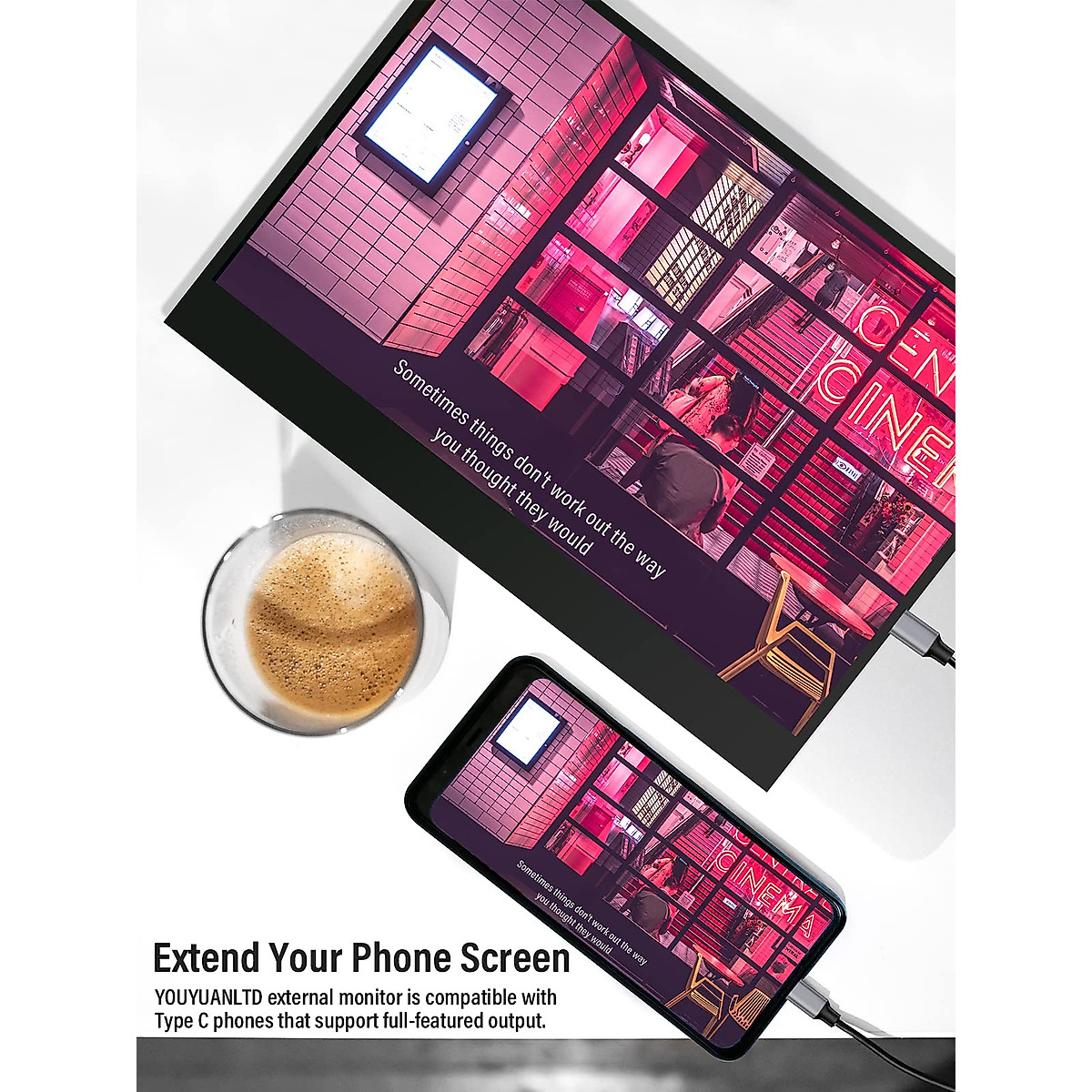 YOUYUANLTD 15.6 inch Portable Monitor Full HD IPS HDMI FHD 1920x1080 144Hz Screen for Gaming Laptop Computer Phone Xbox PS4 PS5,Switch,Working Display with Dual Speakers,Black